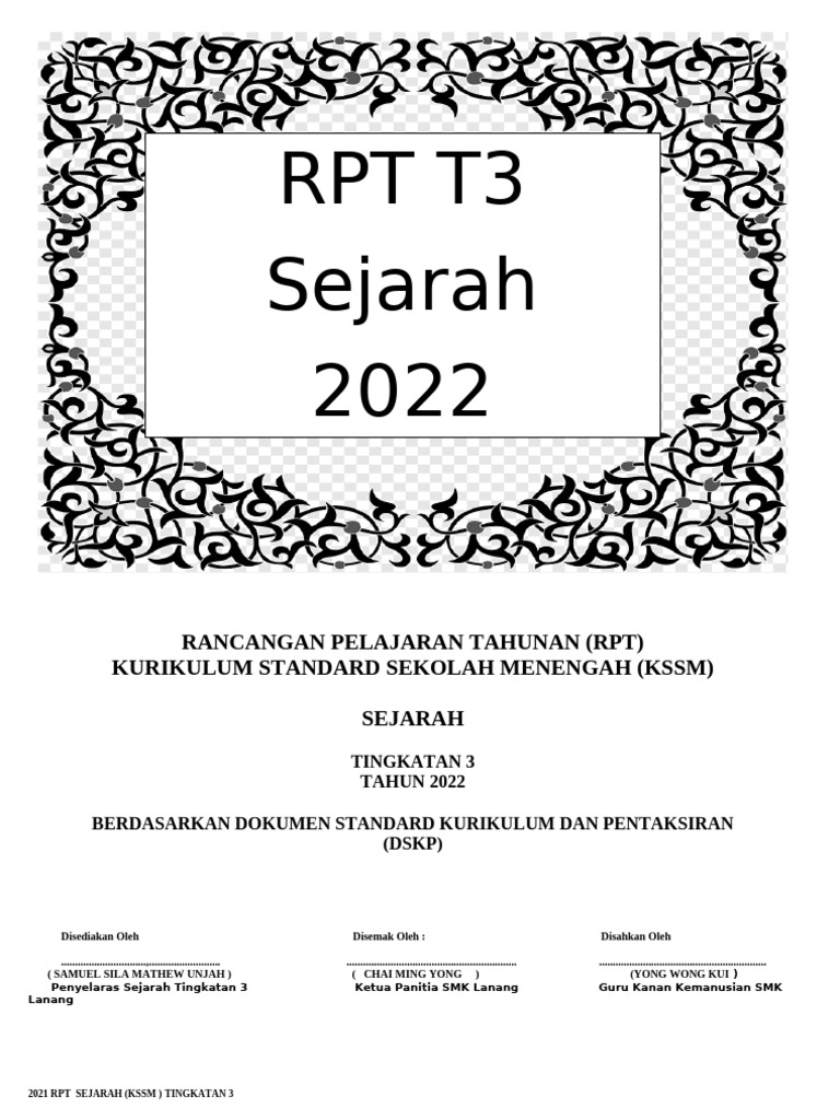 RPT T3 2022 | PDF