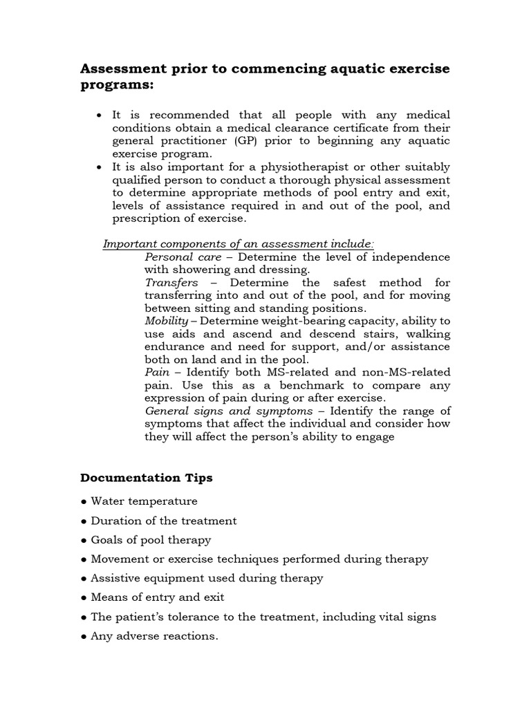 4th Practical Section Hydrotherapy | PDF | Balance (Ability) | Pain