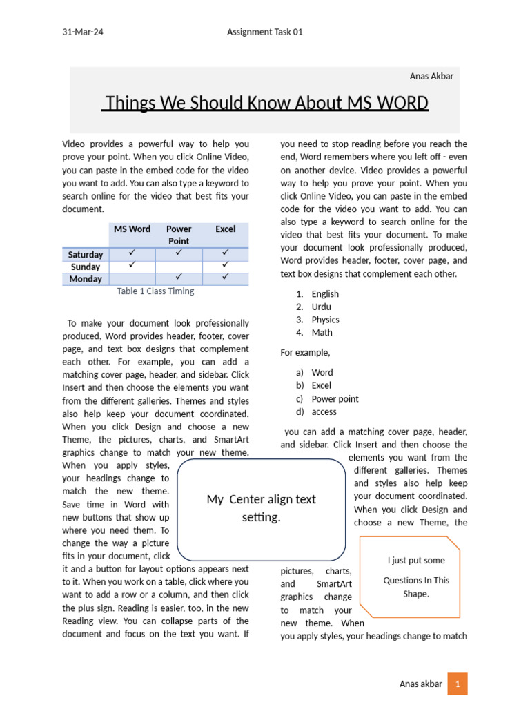 MS Word Document Design Tips | PDF | Page Layout | Graphics