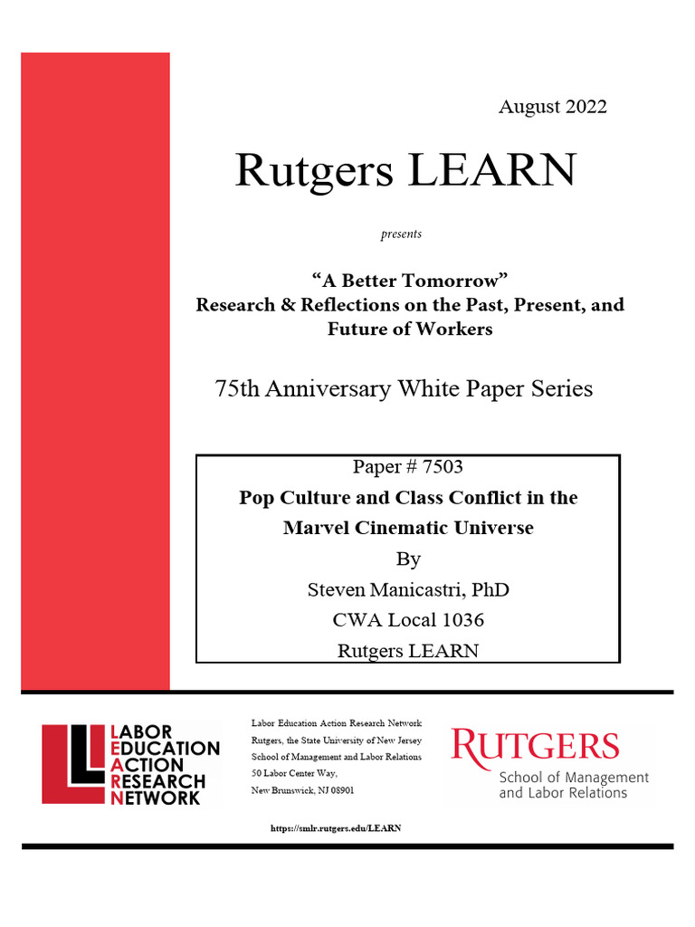 Pop Culture and Class Conflict in the Marvel Cinematic Universe | PDF ...
