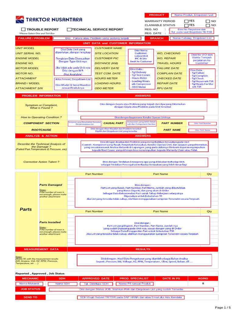 Form + Panduan - TR & TSR 2025 | PDF