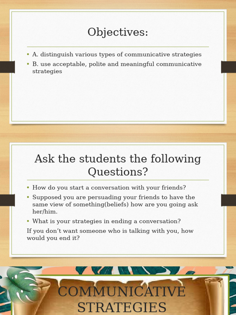 Oral Com q2 Week 3 Communicative Strategies | PDF | Conversation ...