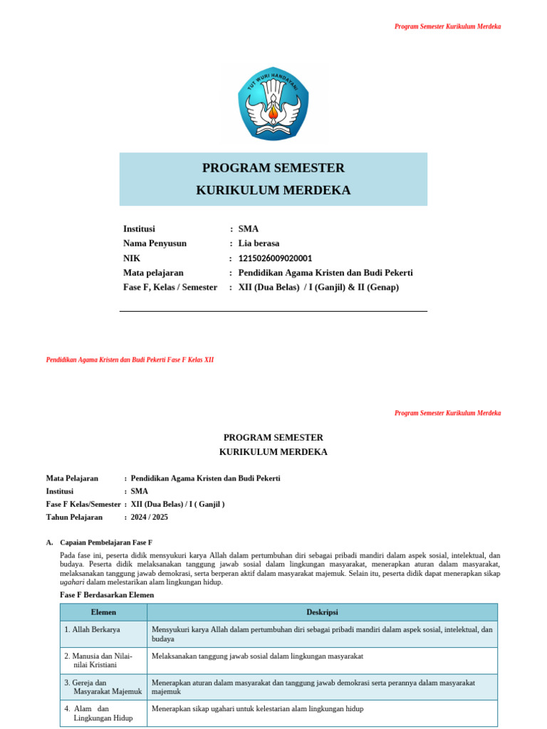 PROMES Kurikulum Merdeka | PDF