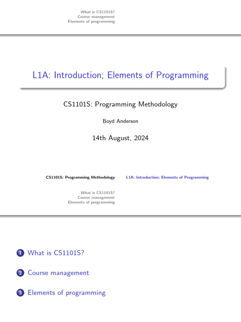 CS1101S lecture-L1A.print | PDF | Boolean Data Type | Function ...