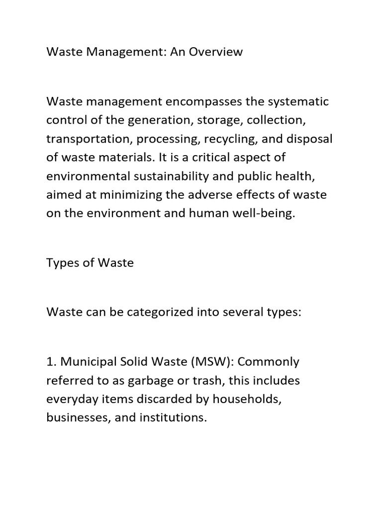 Geography Project | PDF | Waste | Waste Management