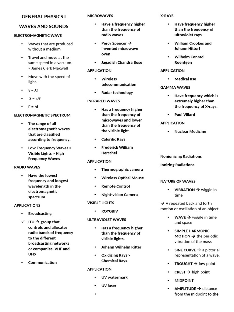 Chapter 5 Waves and Sounds Chapter 6 Fluids | PDF | Electromagnetic Radiation | Waves