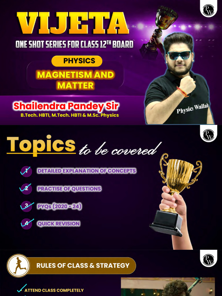 Magnetism and Matter - Class Notes - Vijeta 2025 | PDF