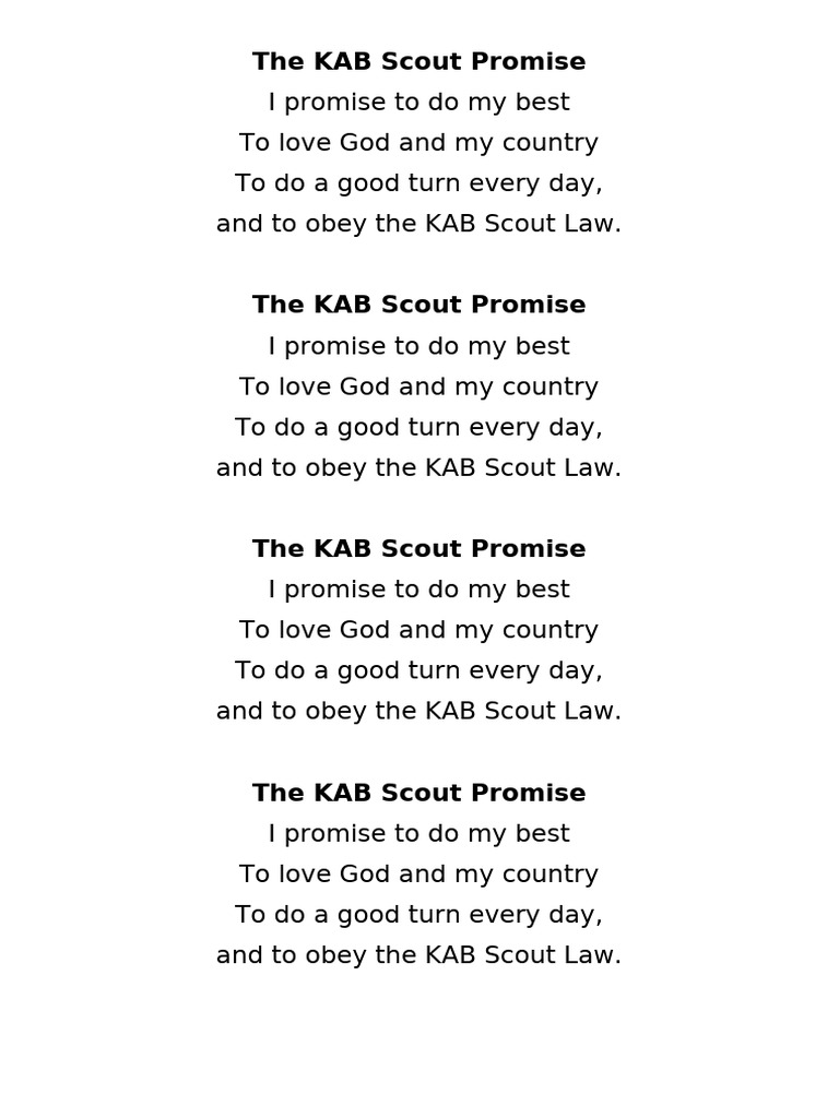 The KAB Scout Promise | PDF