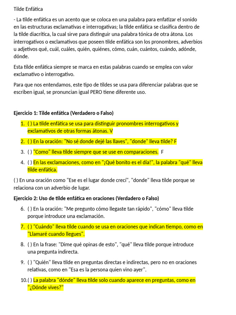 Tilde Enfática | PDF