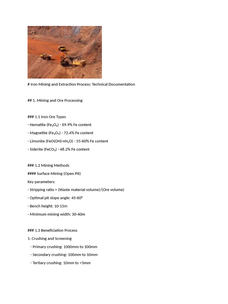 Iron Mining and Extraction Process | PDF | Iron Ore | Transition Metals