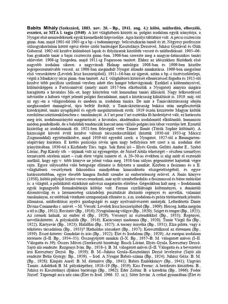 Babits Mihály | PDF