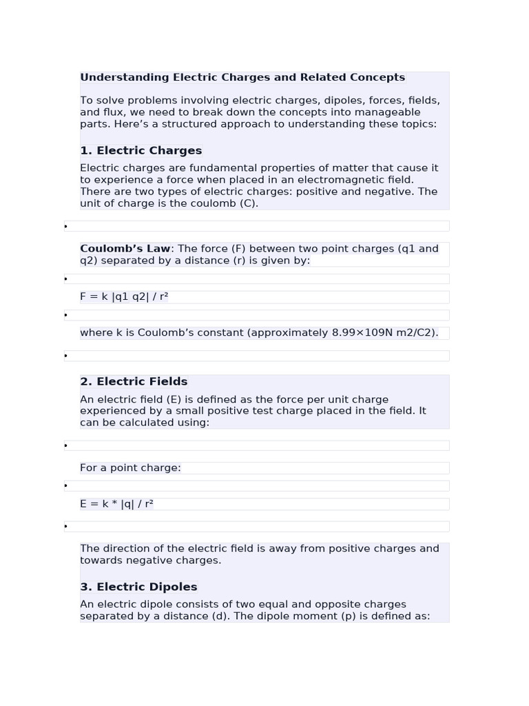 Understanding Electric Charges and Related Concept | PDF | Electric ...