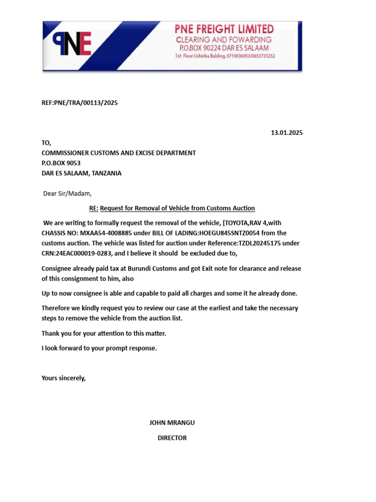 Auction Letter-1 | PDF