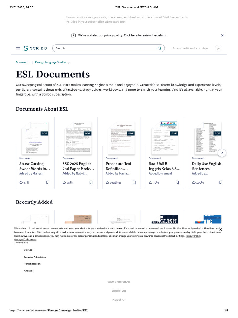 ESL Documents & PDFs - Scribd | PDF | Scribd | English As A Second Or Foreign Language