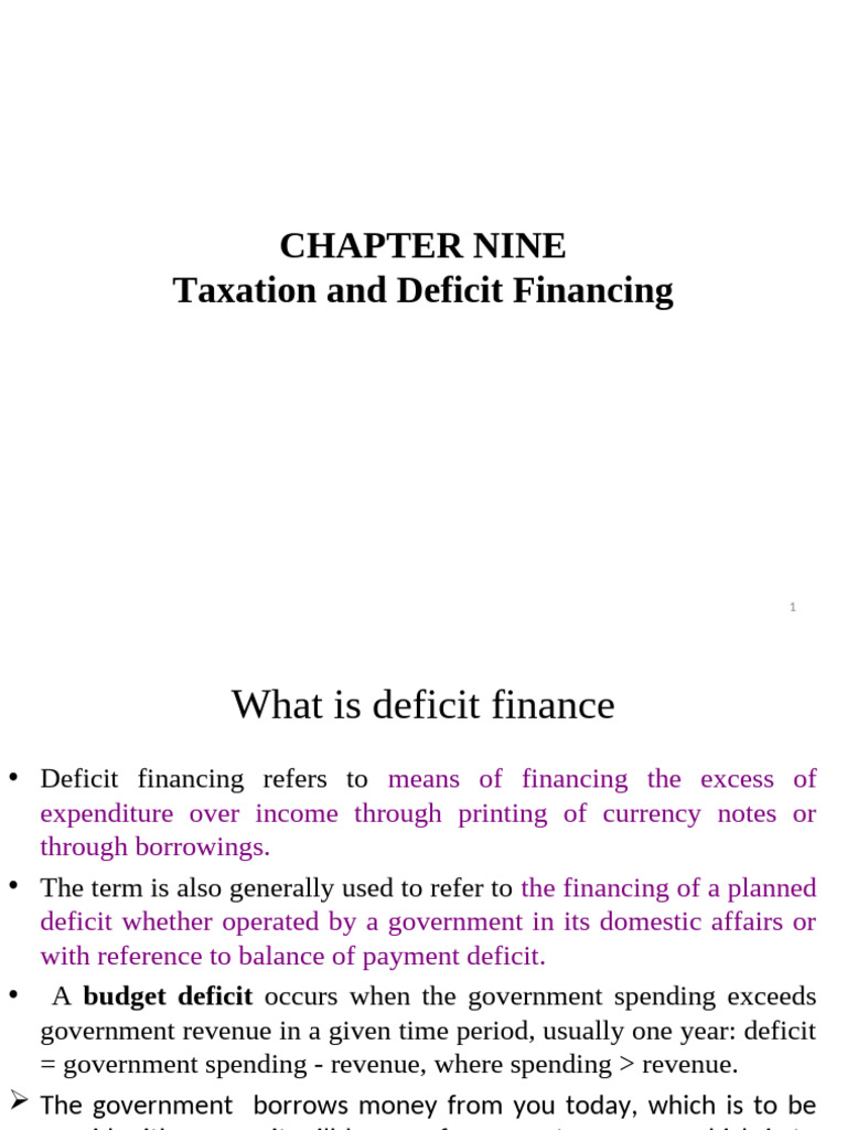 Chapter 9 Deficit Financing | PDF | Government Budget Balance | Deficit ...