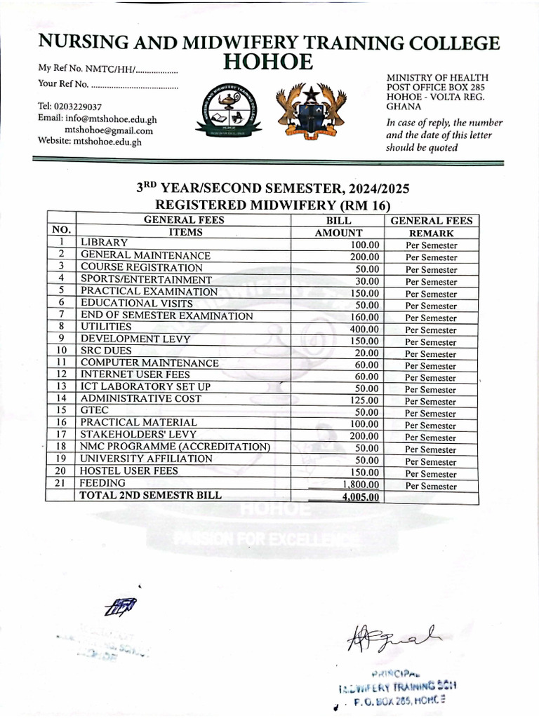 Bill For 2ND Semester, 20242025 Academic Year | PDF
