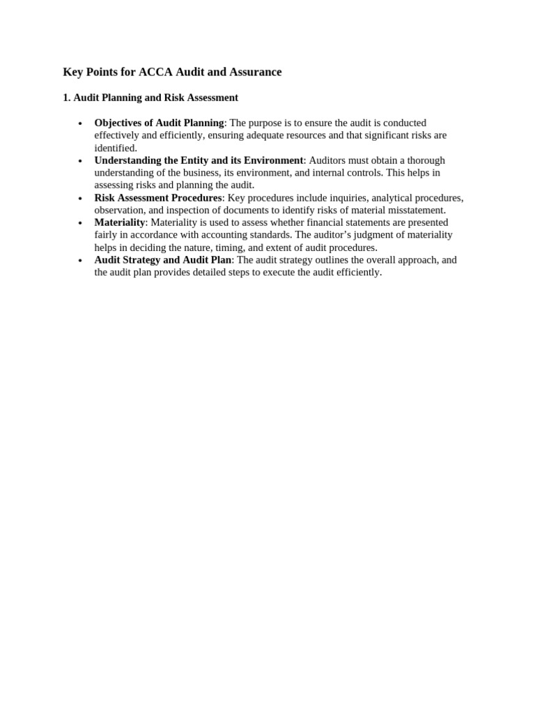 Acca Detailed Note For Aa | PDF