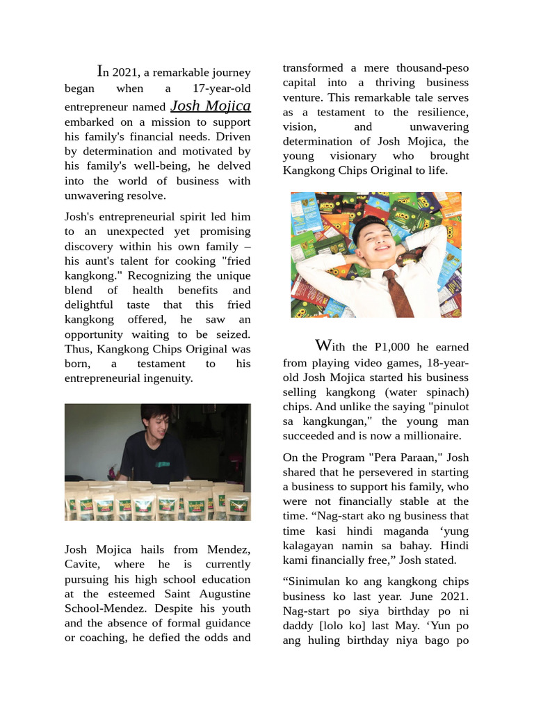 JOSH MOJICA | PDF | Economies