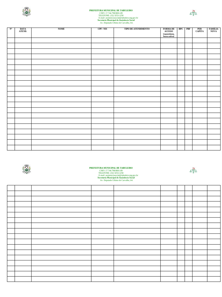 Atendimento Folha em Branco | PDF