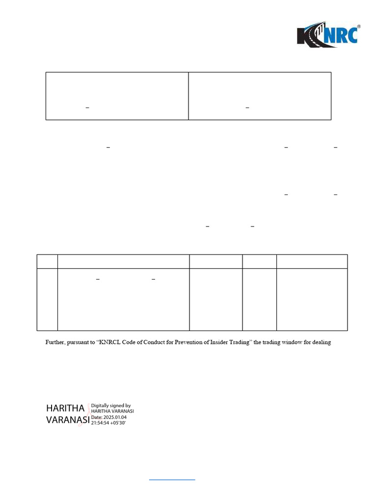 KNR Constructions Limited.: Haritha Varanasi | PDF | Knowledge Economy | Financial Markets