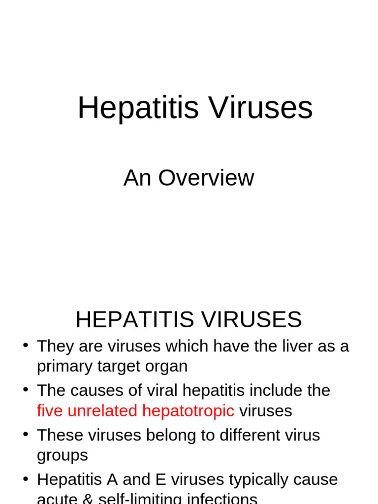 Hepatitis Viruses - Overview | PDF | Hepatitis B | Hepatitis C