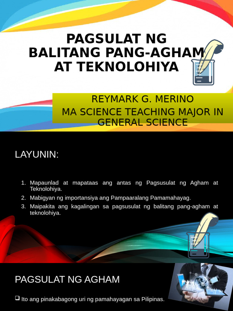 Pagsulat NG Balitang Pang-Agham at Teknolohiya | PDF