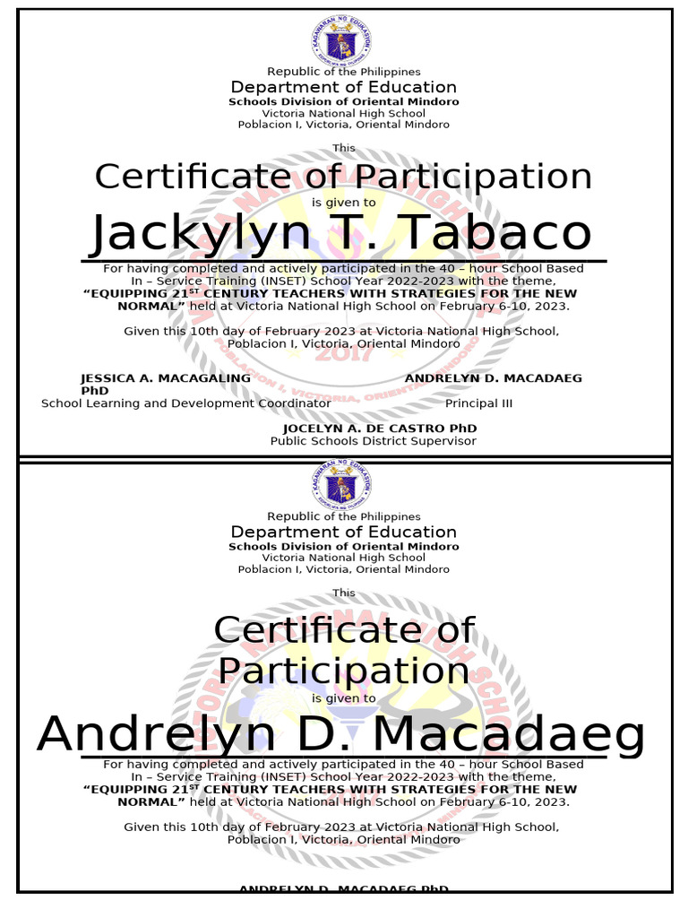 Certificate SLAC SESSION | PDF | Government Related Organizations ...