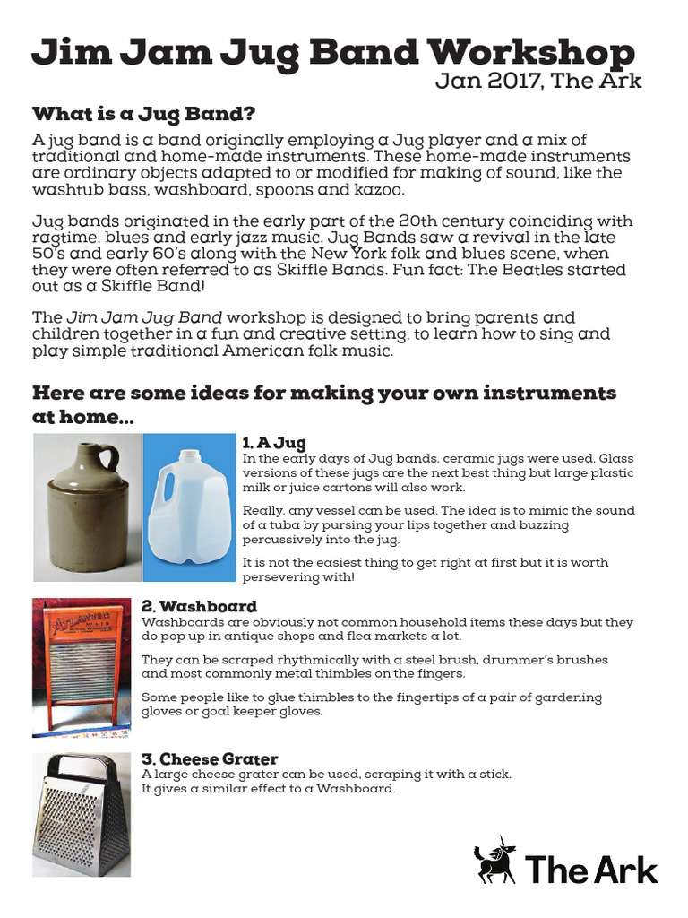 Jim Jam Jug Band Handout Web | PDF | Musical Instruments