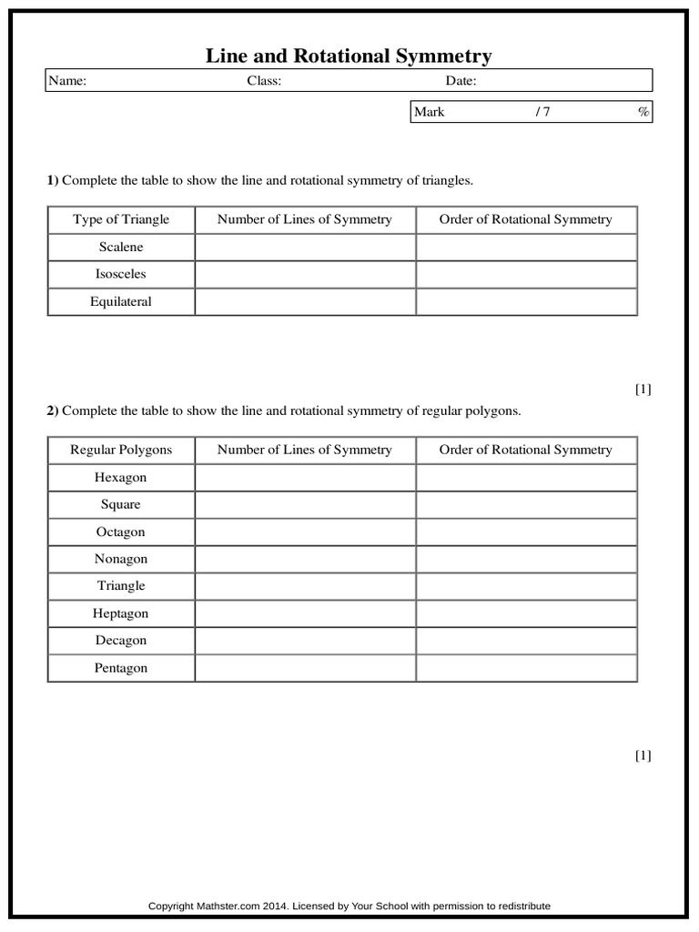 Line and Rotational Symmetry | PDF | Rectangle | Euclidean Plane Geometry