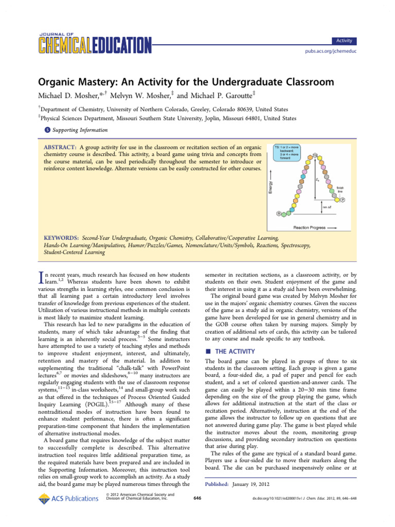 Board Game - Reações Organicas | PDF | Chemistry