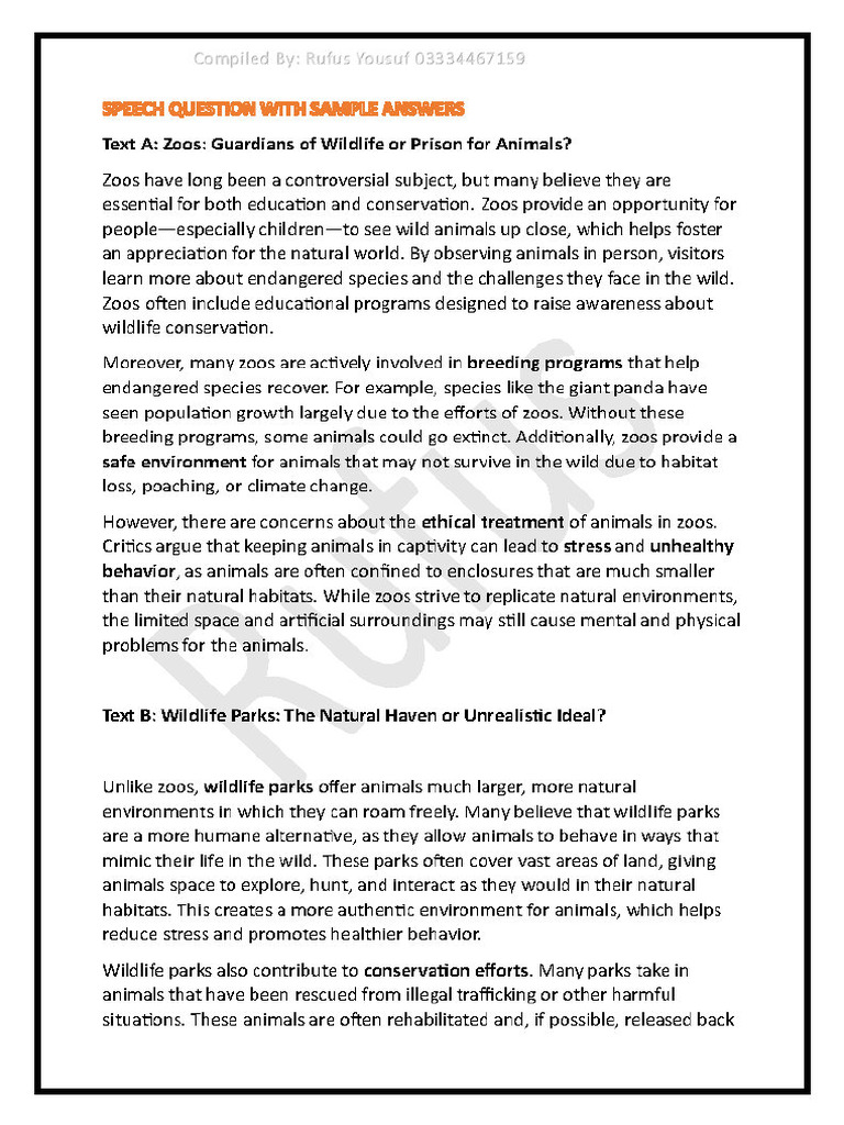 SPEECH WRITING QUESTION | PDF