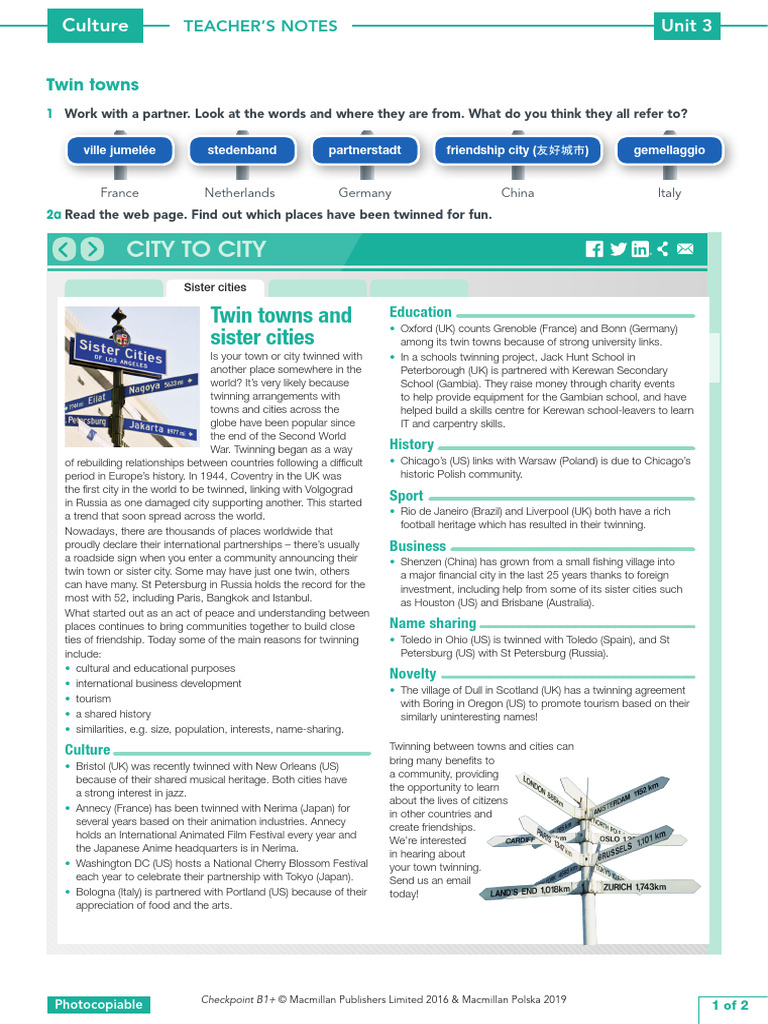 Checkpoint B1+ - TRC - Culture - U3 | PDF | Global Politics | International Relations