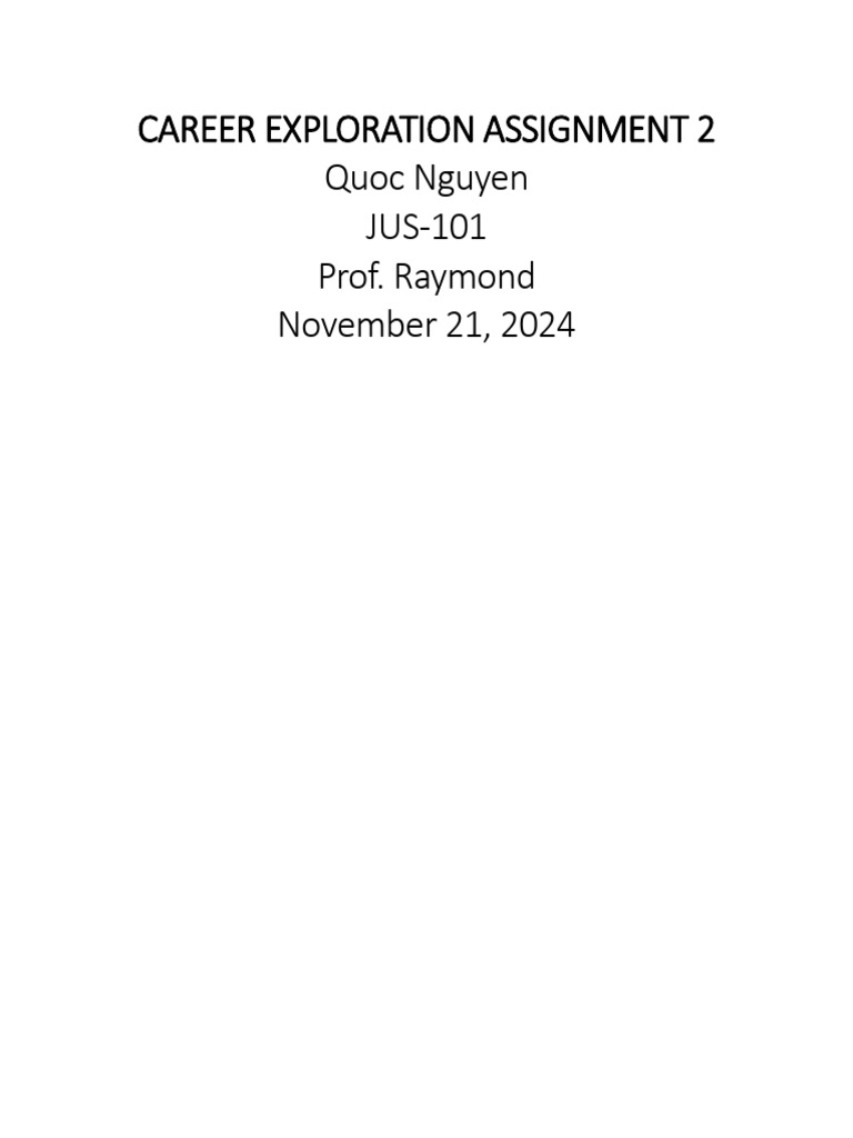 Career Exploration Assignment 2 | PDF | American Government | Federal ...