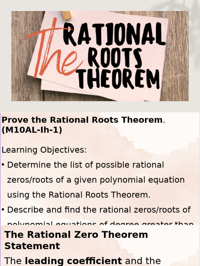 The Rational Roots Theorem (2) | PDF | Polynomial | Zero Of A Function