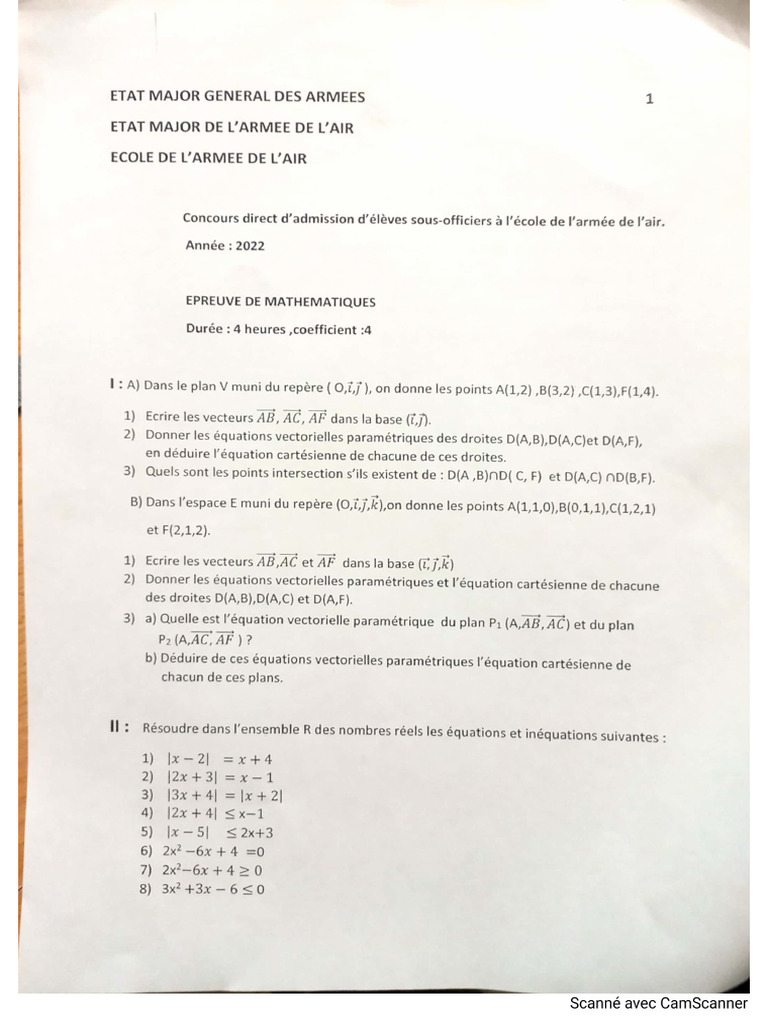 Épreuve Eaa Math 2022 | PDF