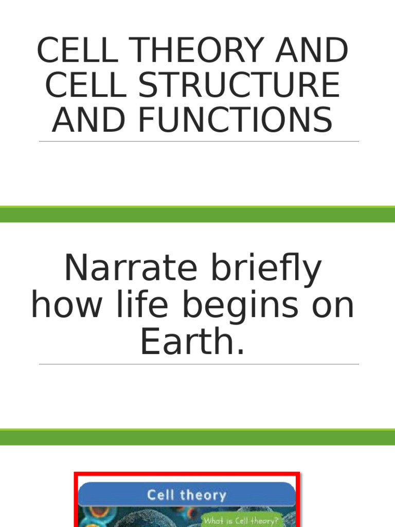 Cell Theory and Cell Structure and Functions | PDF | Endoplasmic ...