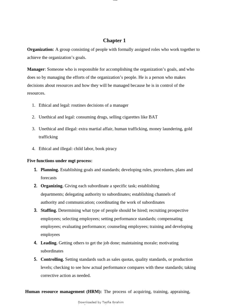 HRM mid notes | PDF | Human Resource Management | Human Resources