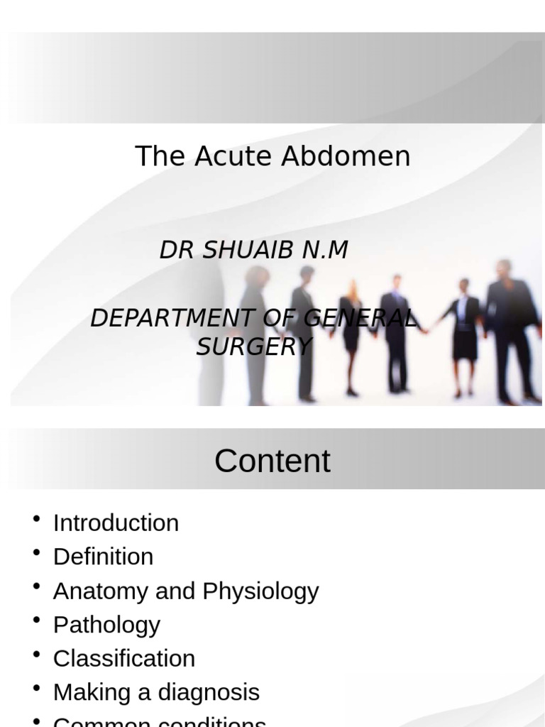 The Acute Abdomen | PDF | Abdomen | Clinical Medicine