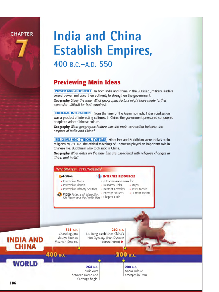 Chapter 7 India and China Establish Empires | PDF | Ashoka | Silk Road