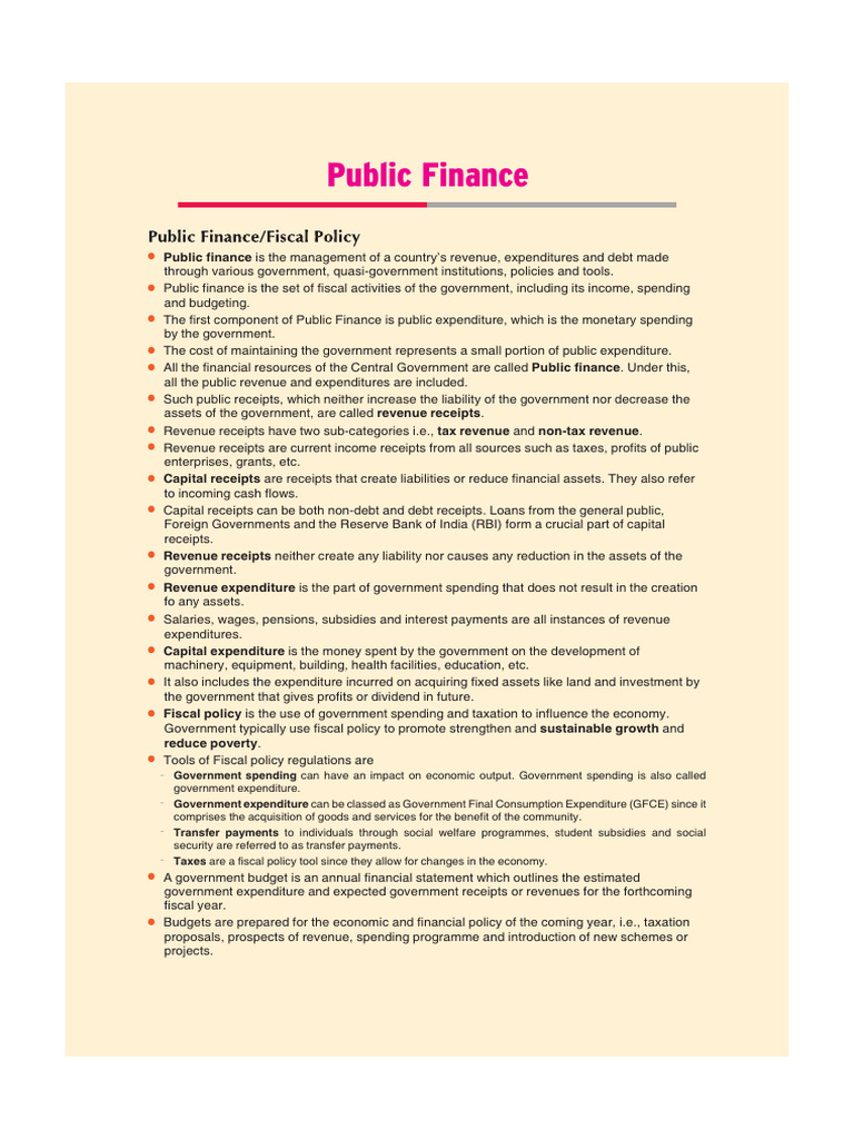 Public Finance Essentials | PDF | Government Budget Balance ...