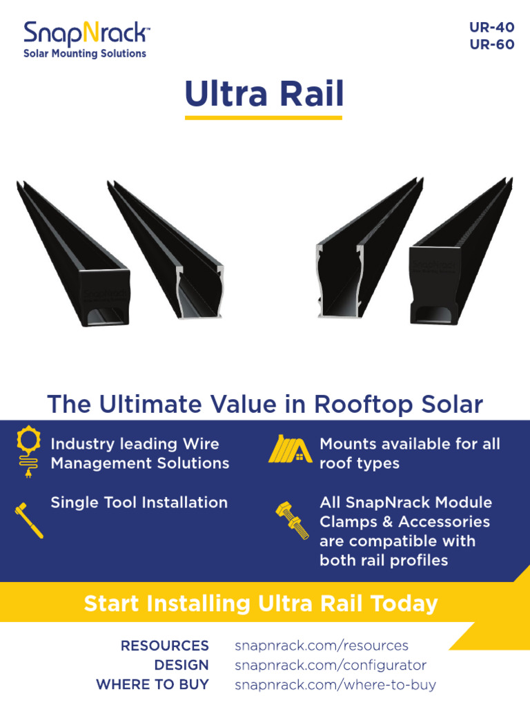 SnapNrack Ultra Rail Solar Solutions | PDF | Manufactured Goods | Equipment