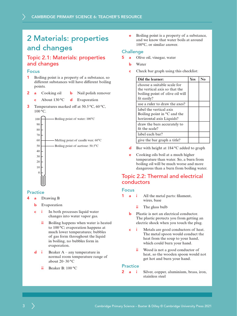 Cambridge Primary Science 6: Materials & Changes | PDF | Rock (Geology ...