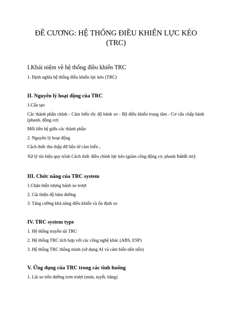Đề Cương He Thong Dieu Khien Tro Luc Keo Trc | PDF