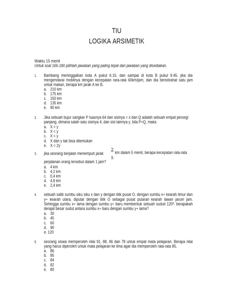 Try Out Soal Tiu CPNS Daerah Part 2 | PDF