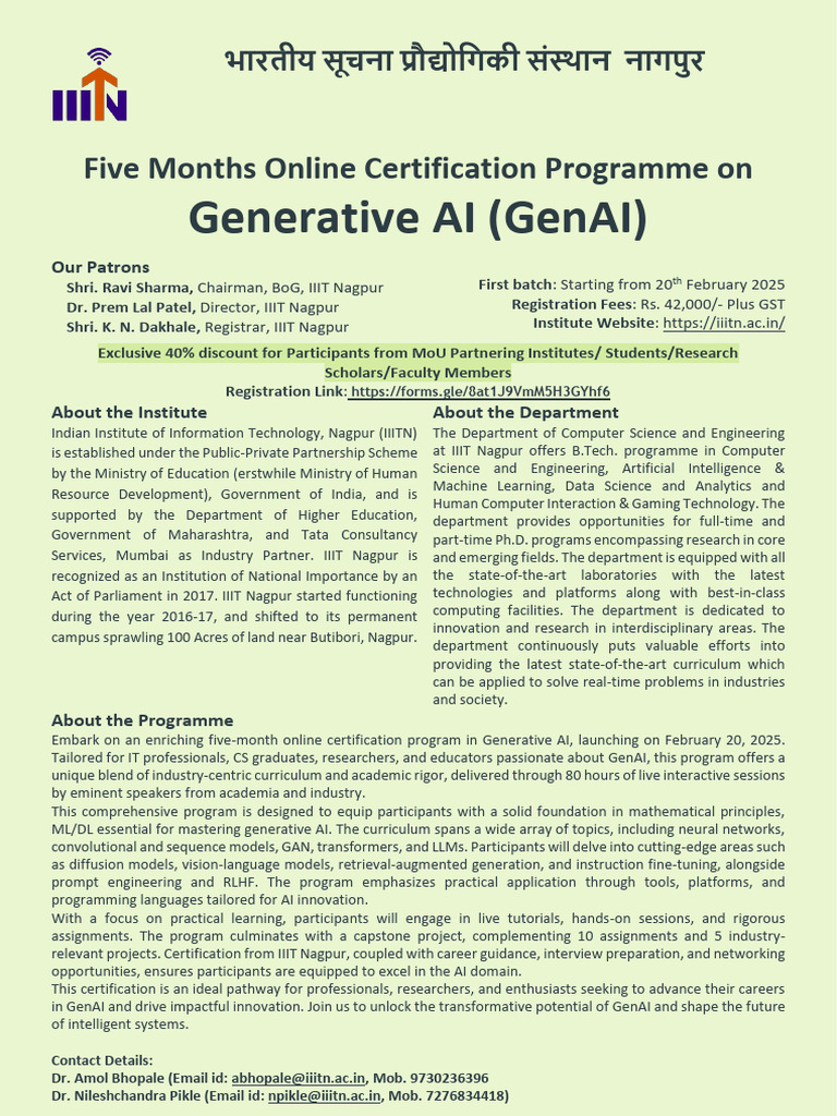 Gen Ai Brochure Pdf Artificial Intelligence Intelligence Ai