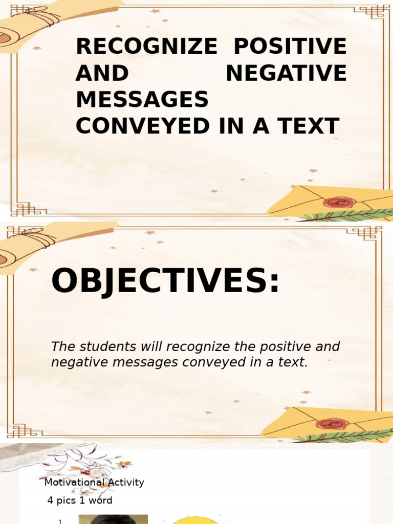 Recognize Positive and Negative Messages | PDF | Attitude (Psychology)