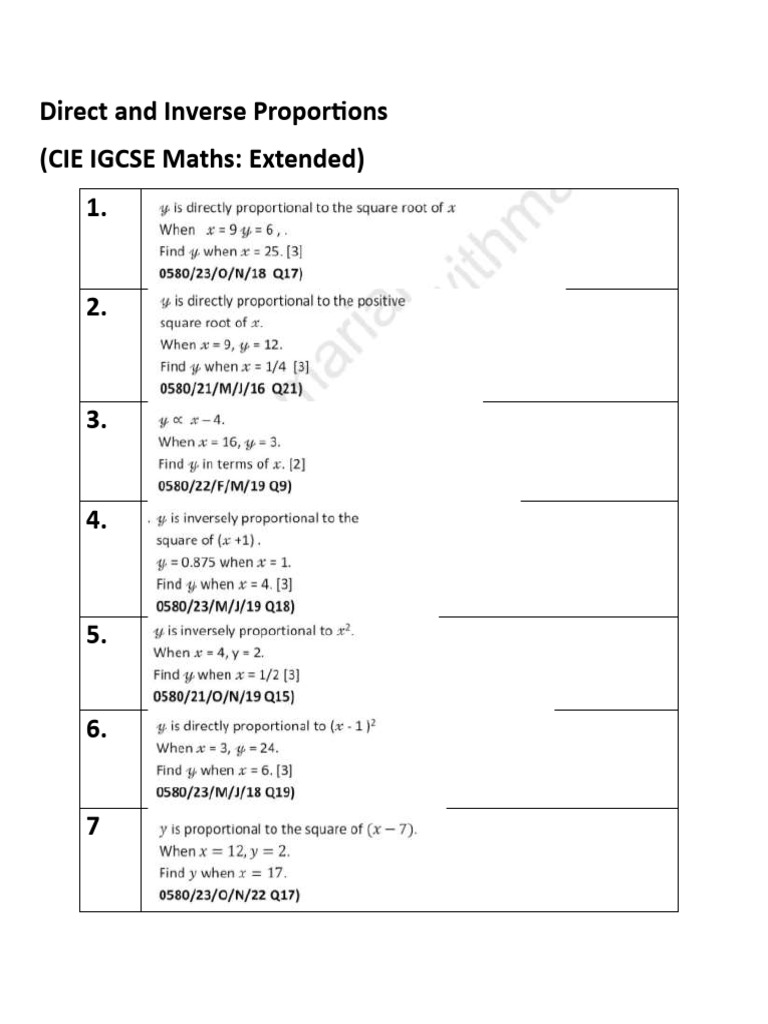 Direct and Inverse Proportions-Reinforcement | PDF