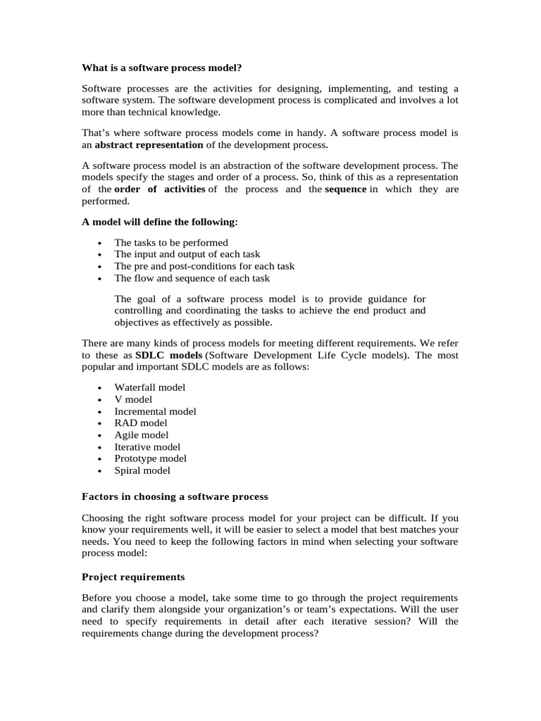 BCS 311 SE L3 Software Process Model | PDF | Software Development Process | Agile Software ...