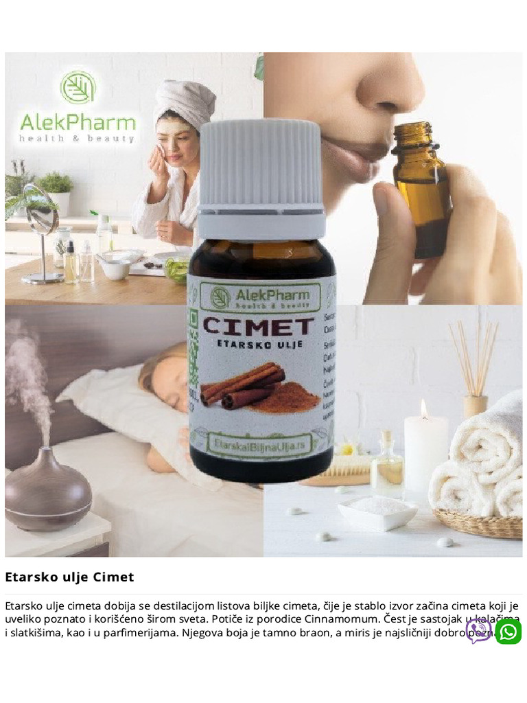 Etarsko Ulje Cimet - Etarska I Biljna Ulja - Alekpharm | PDF