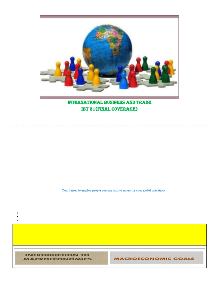 International Business & Trade Overview | PDF | Macroeconomics ...